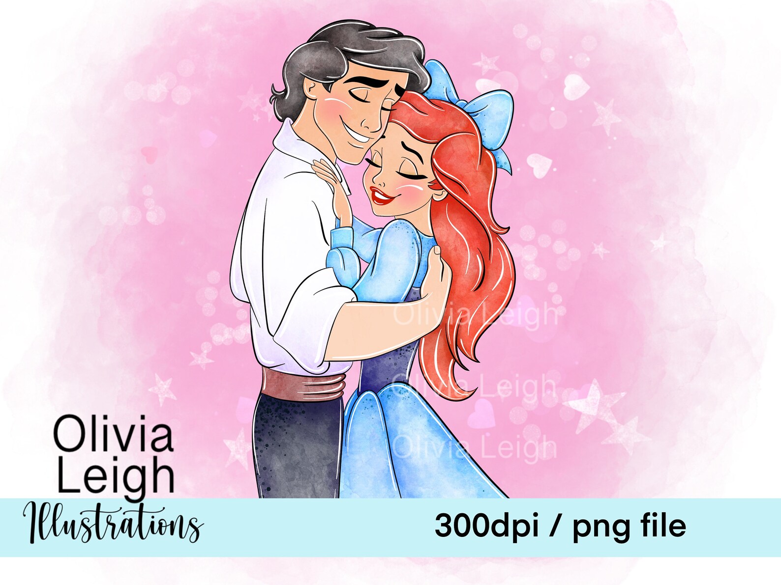 La princesse Ariel sirène plage Clipart mignon ensemble fichiers PNG ...