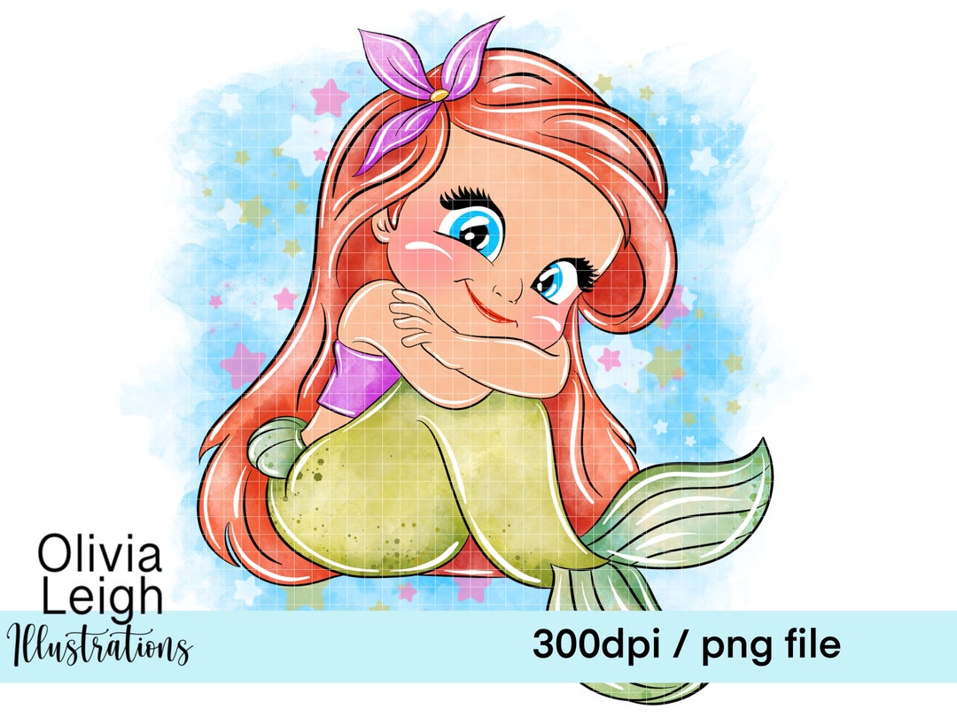 Baby Princess Ariel, the Little Mermaid, Toddler Cute Clipart PNG Files ...