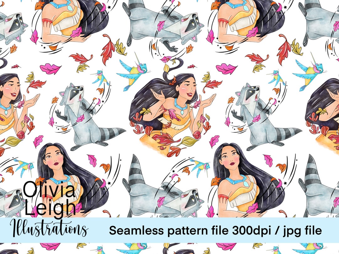 Pocahontas Seamless Pattern. Digital Paper. DIGITAL DOWNLOAD - Etsy