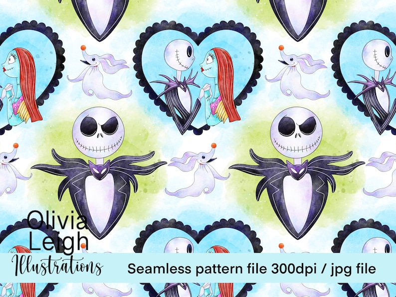 The Nightmare Before Christmas Seamless Pattern. Digital - Etsy