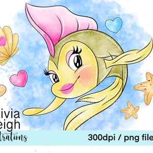 Minnie Mouse Mermaid Beach Cute Clipart Set PNG Files DIGITAL DOWNLOAD ...