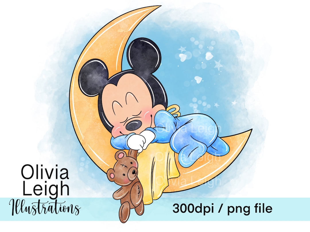 Cute Baby Mickey Mouse Clipart PNG Files DIGITAL DOWNLOAD Sublimation ...