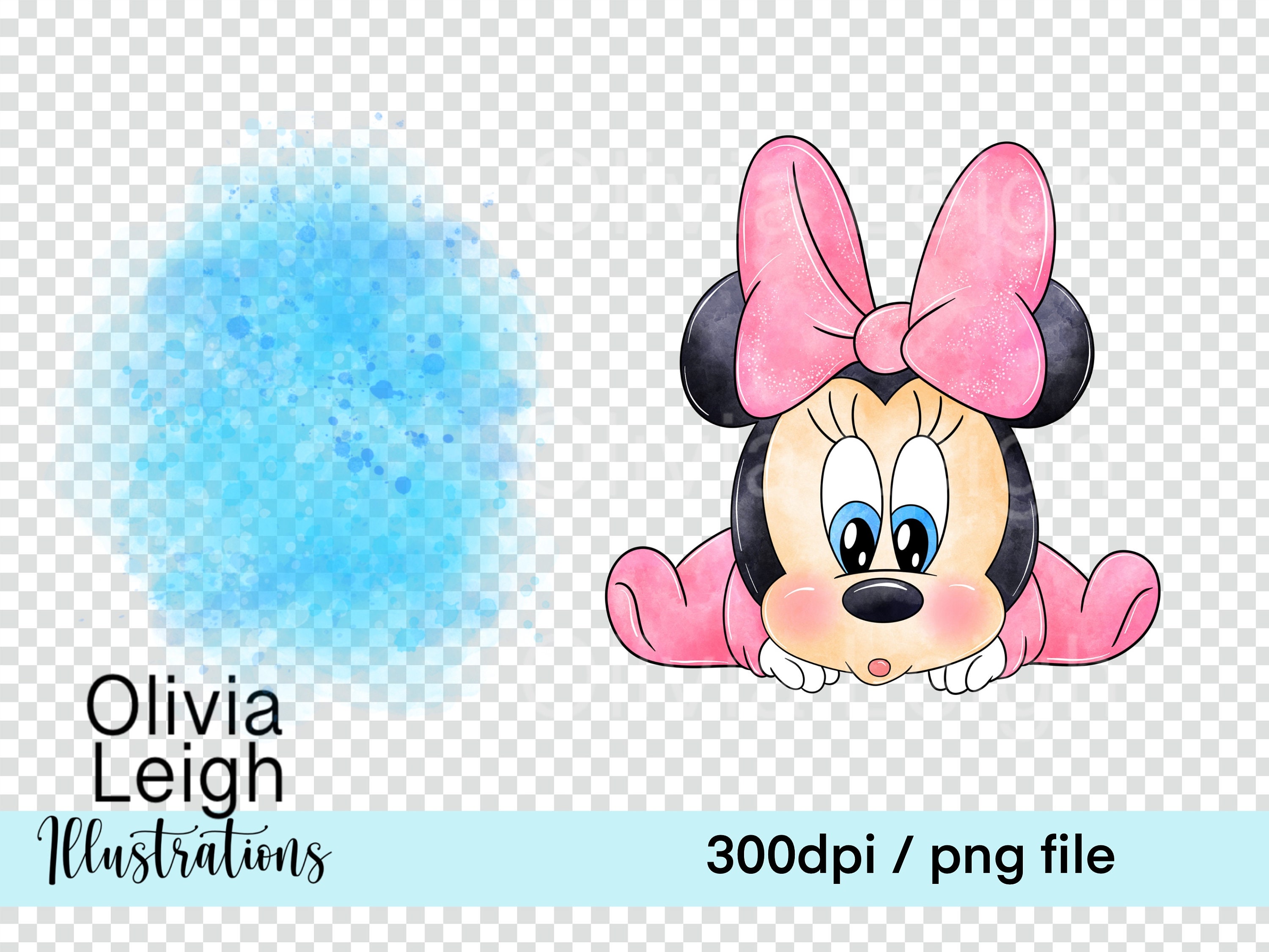 Cute Baby Minnie Mouse Clipart PNG Files DIGITAL DOWNLOAD - Etsy UK