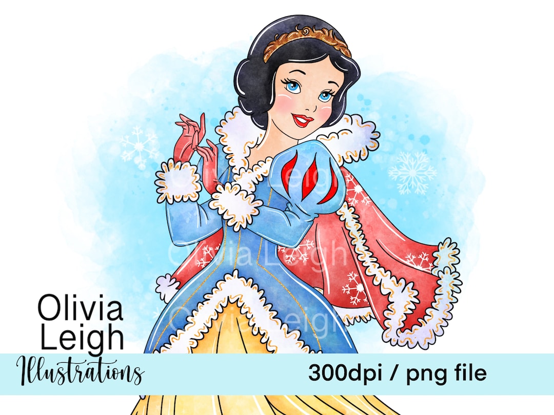 Princess Snow White Christmas Winter Wreath Cute Clipart PNG Files ...