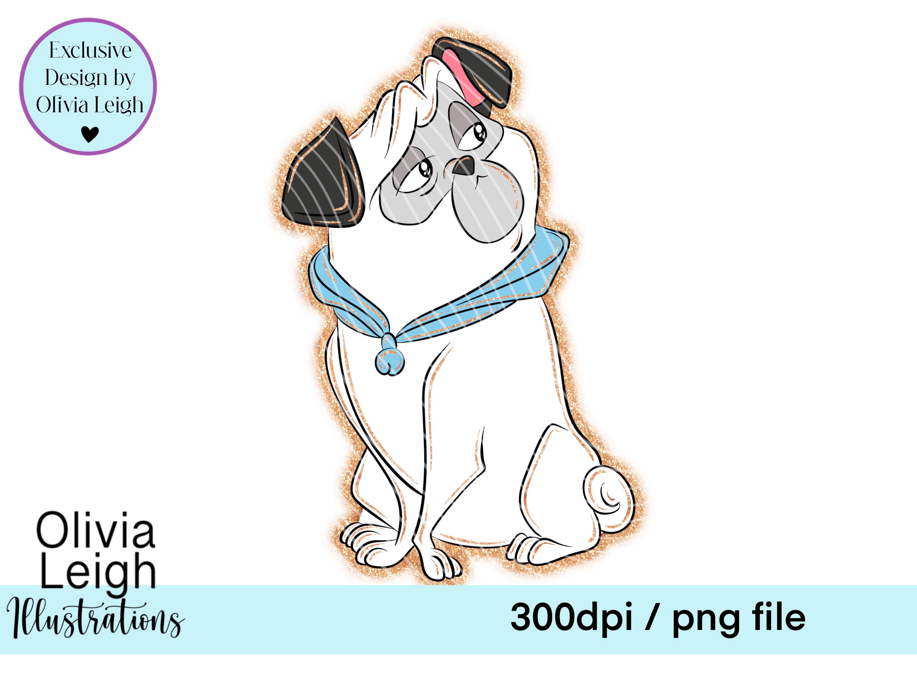 Princess Pocahontas, Percy the Pug Dog, Clipart PNG Files DIGITAL ...