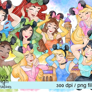 Set of Cute Princess Clipart PNG Files DIGITAL DOWNLOAD - Etsy