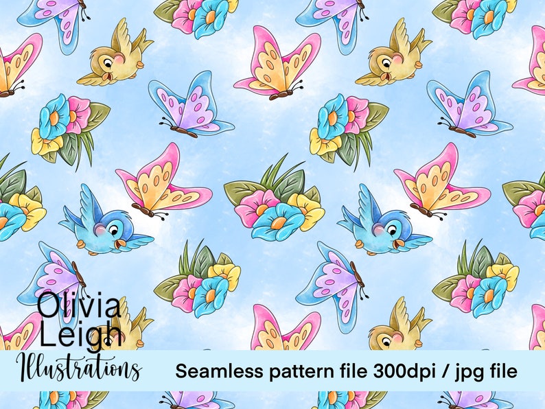 Set of 9 Cute Bambi Seamless Patterns. Digital Paper. DIGITAL DOWNLOAD ...