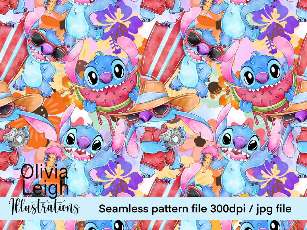 Cute Lilo and Stitch Seamless Pattern. Digital Paper. DIGITAL - Etsy