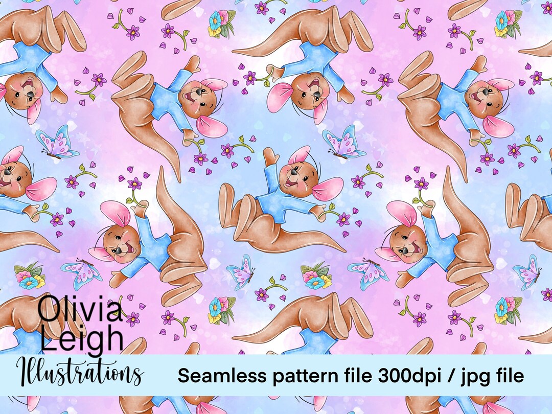 Cute Spring Time Winnie the Pooh Roo Seamless Pattern. - Etsy