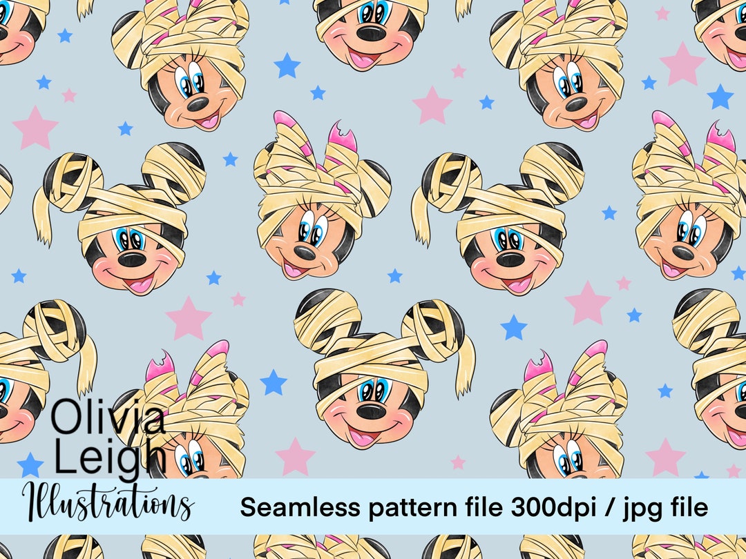 Halloween Mickey and Minnie Seamless Repeat Pattern. Digital - Etsy