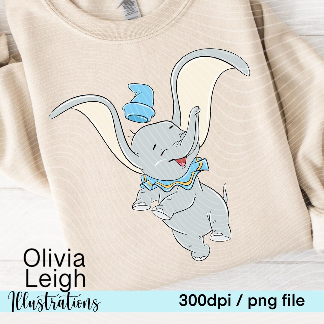 Dumbo, Cute Hand Drawn Clipart PNG Files DIGITAL DOWNLOAD Printable - Etsy