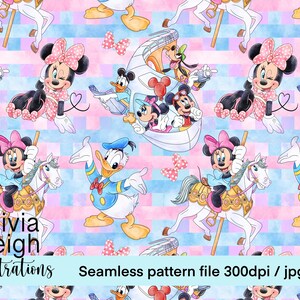 Minnie Mouse and Friends Cute Seamless Repeating Pattern. - Etsy
