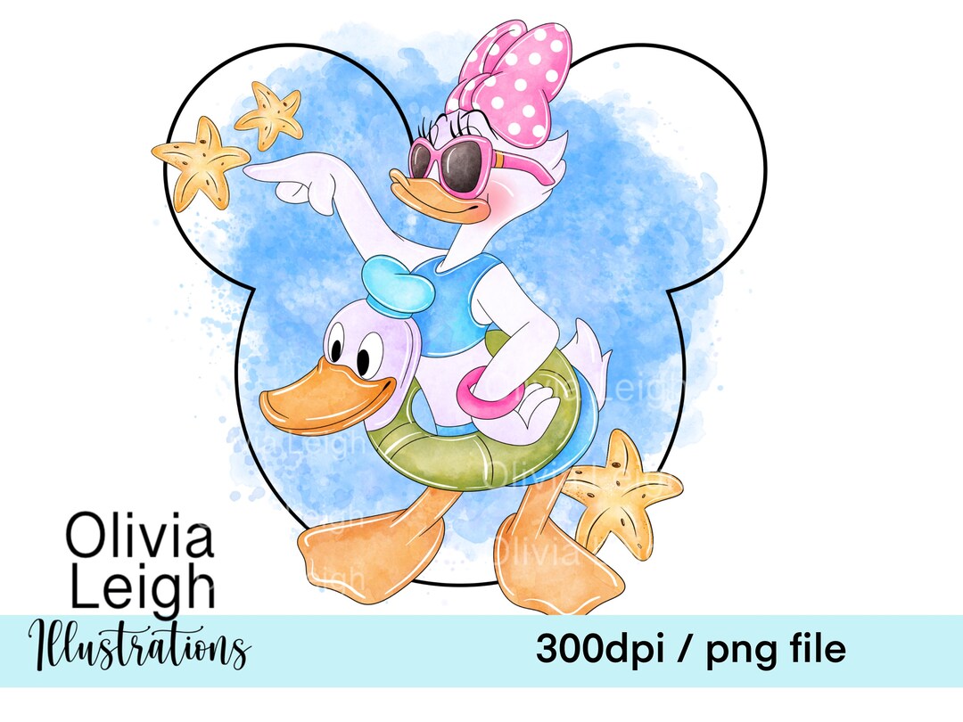 Daisy Duck Cute Beach Clipart Sublimation PNG Files DIGITAL DOWNLOAD ...
