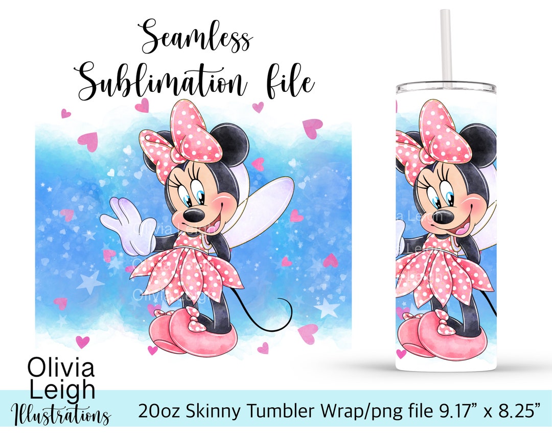 Minnie Mouse Sublimation Design Wrap PNG File DIGITAL DOWNLOAD 20oz ...