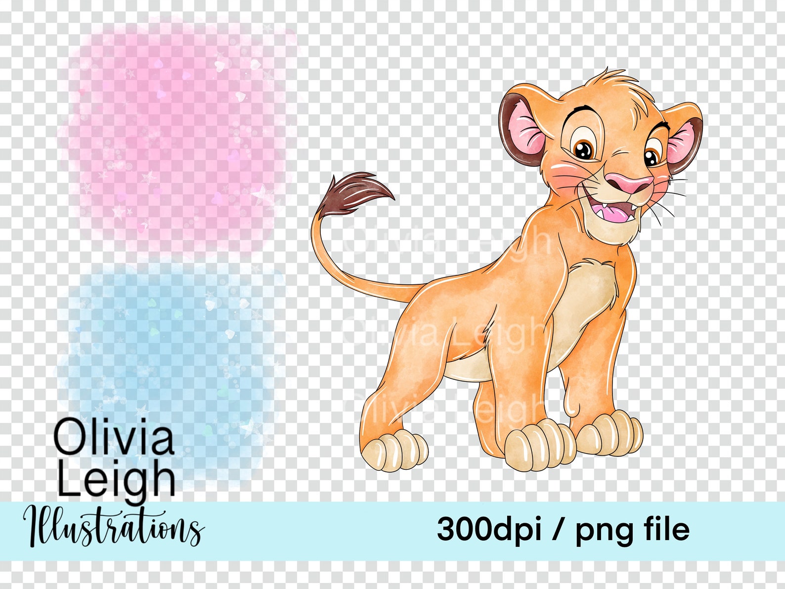The Lion King Simba Cute Clipart PNG Files DIGITAL DOWNLOAD - Etsy