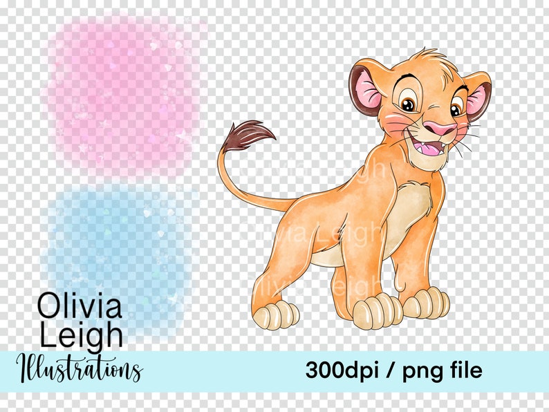 The Lion King Simba Cute Clipart PNG Files DIGITAL DOWNLOAD - Etsy
