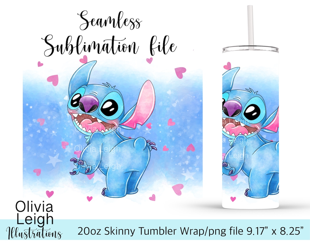 Stitch Sublimation Design Wrap PNG File DIGITAL DOWNLOAD 20oz Skinny ...