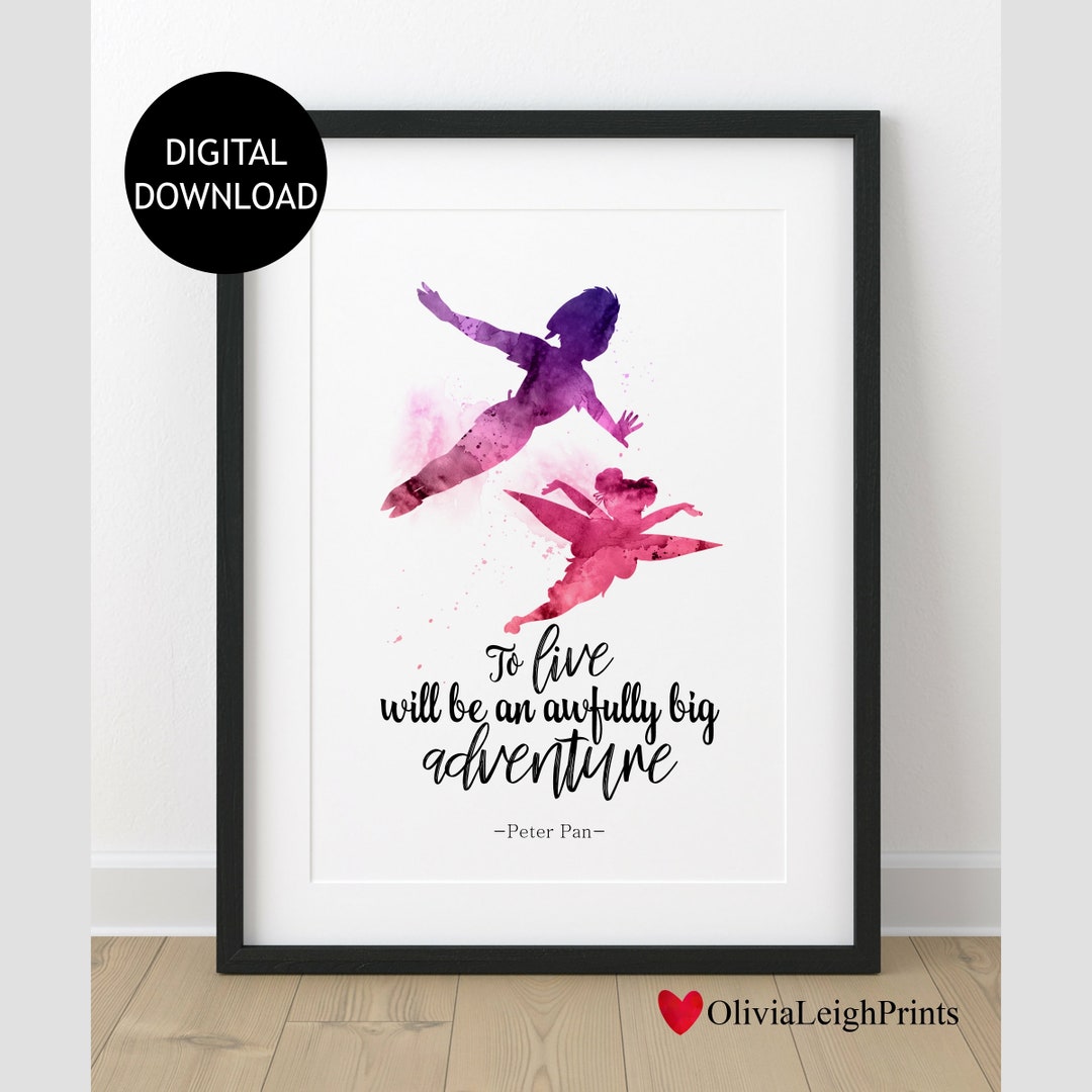 Peter Pan and Tinkerbell Word Art Quote Print-wall Art-gift-nursery ...