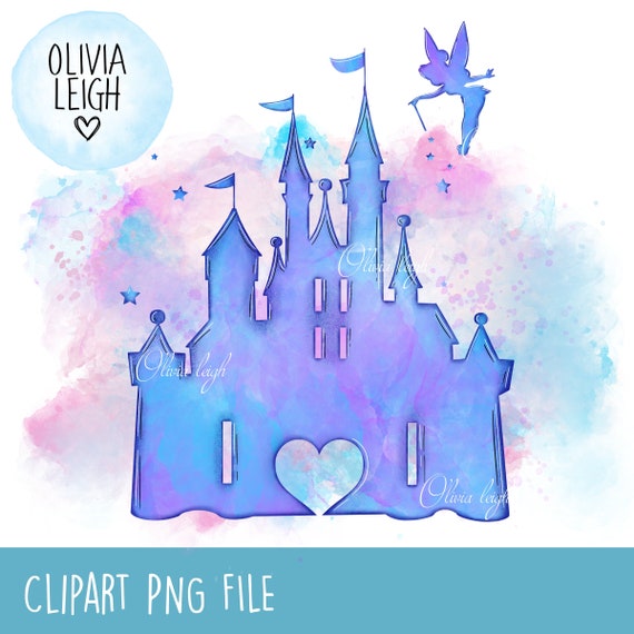 Blue Princess Castle Fairy Cute Clipart PNG Files DIGITAL - Etsy