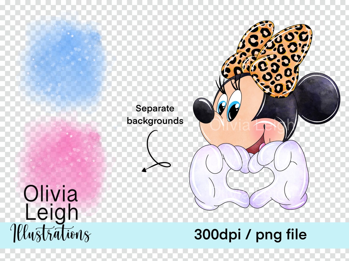 Minnie Cute Leopard Print Clipart PNG Files DIGITAL DOWNLOAD Childrens ...