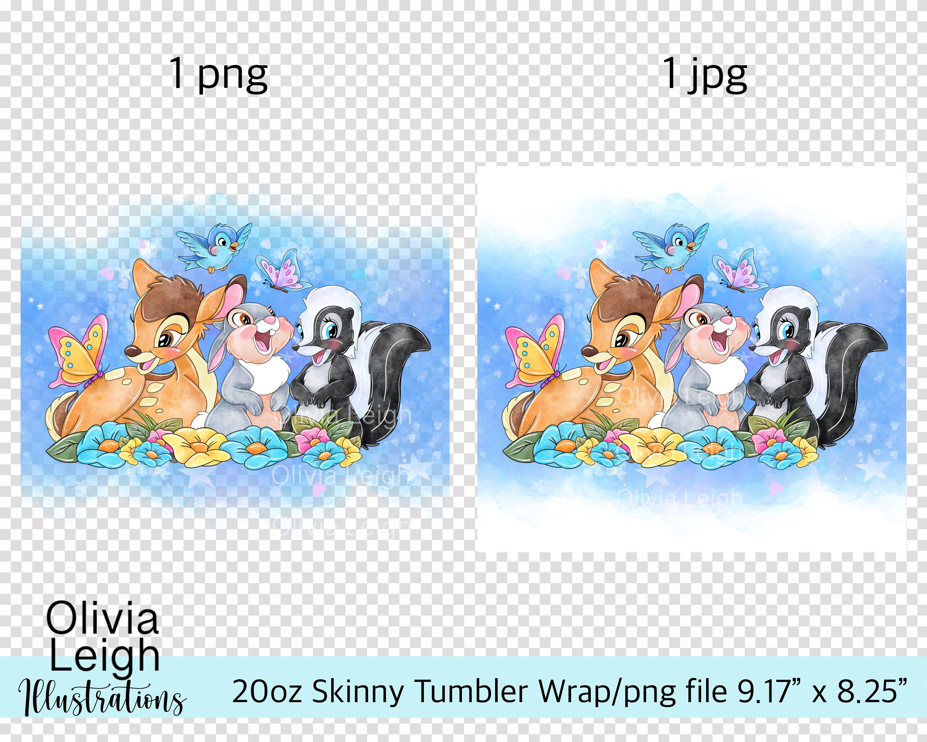 Bambi Sublimation Design Wrap PNG File DIGITAL DOWNLOAD 20oz - Etsy Canada