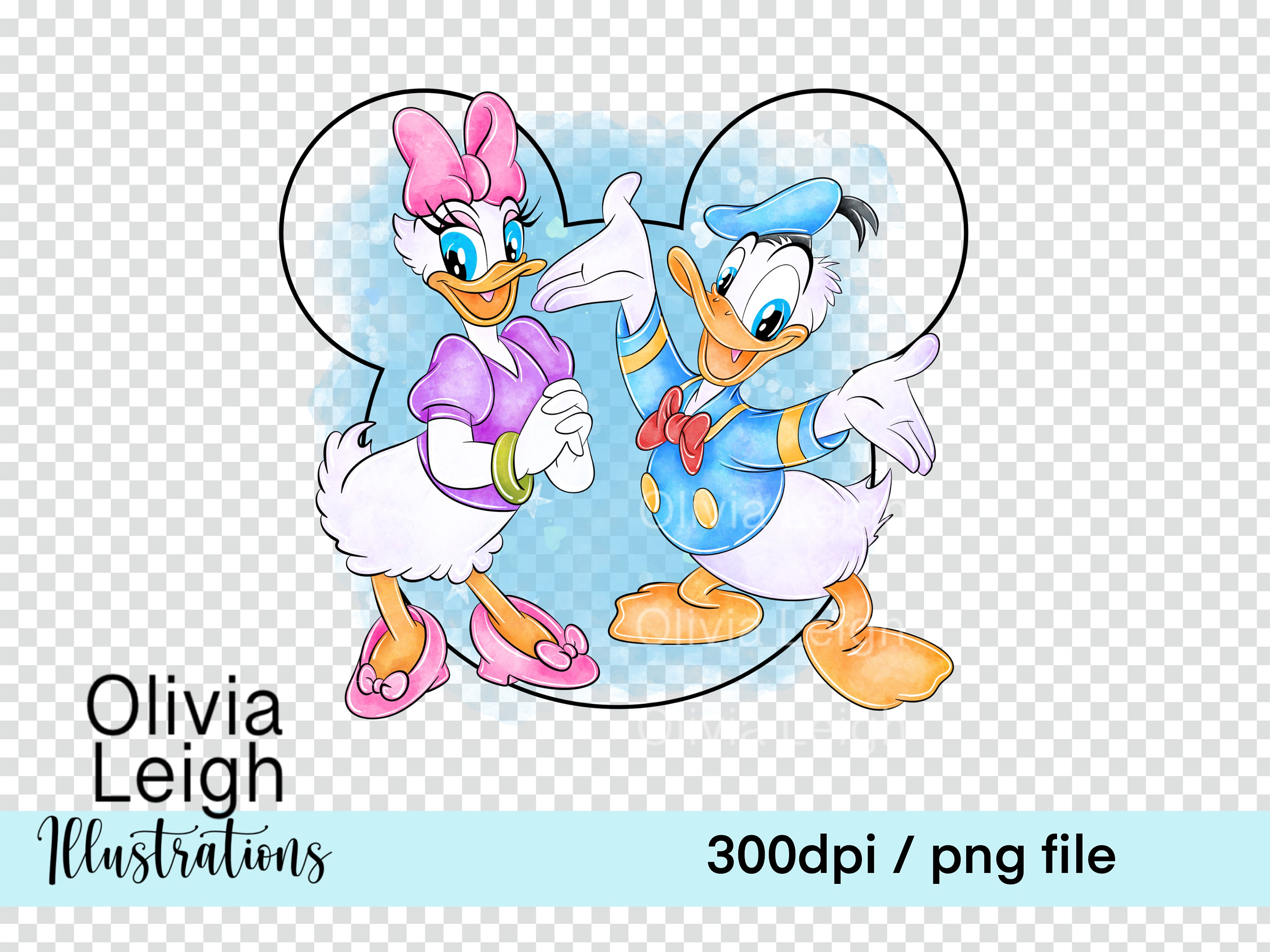 Donald Duck And Daisy Duck In Love Drawing