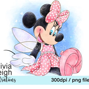 Minnie Mouse Cute Fairies Clipart PNG Files DIGITAL DOWNLOAD Children's ...