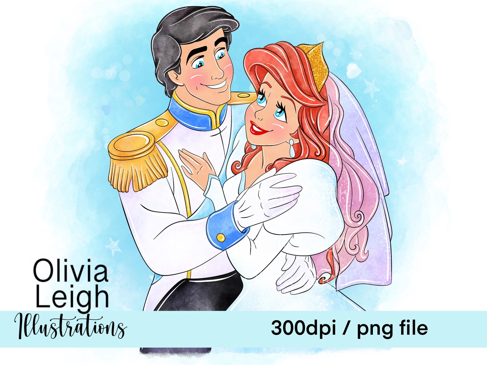 La princesse Ariel sirène plage Clipart mignon ensemble fichiers PNG ...
