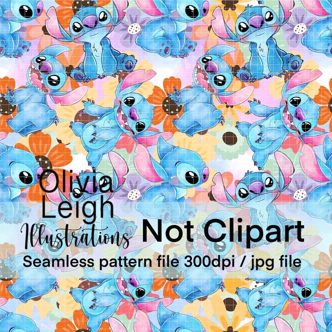 Cute Lilo and Stitch Seamless Pattern. Digital Paper. DIGITAL DOWNLOAD ...