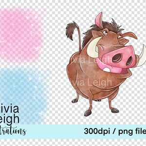 The Lion King Pumbaa Cute Clipart PNG Files DIGITAL DOWNLOAD Printable ...