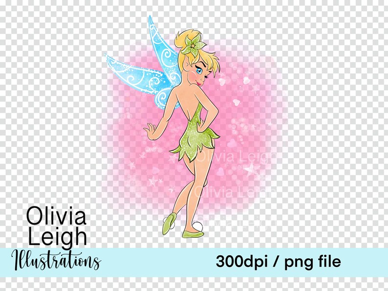 Tinkerbell Princess Fairy Cute Clipart PNG Files DIGITAL - Etsy
