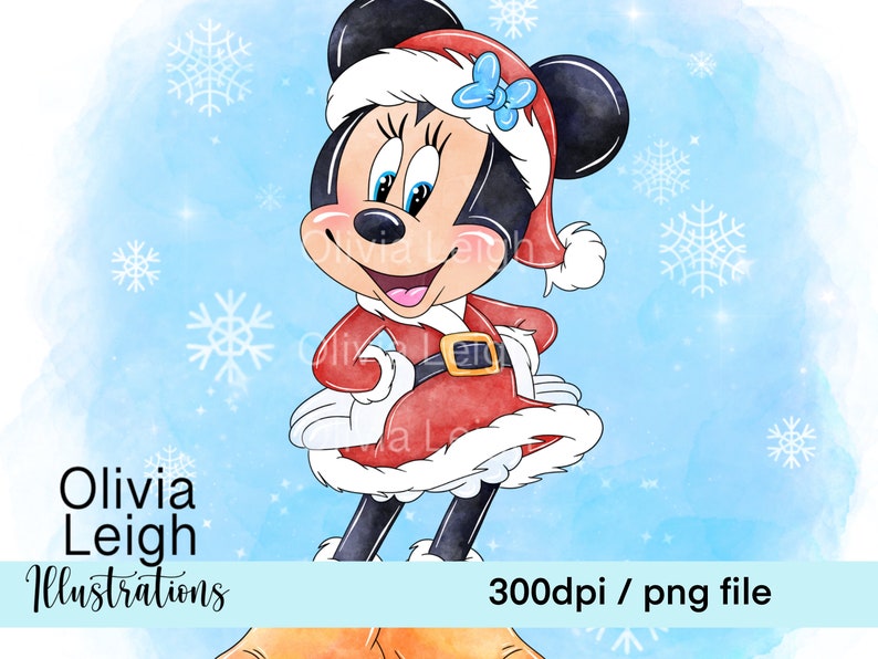 Set of Mickey and Minnie Mouse Christmas Cute Clipart PNG - Etsy