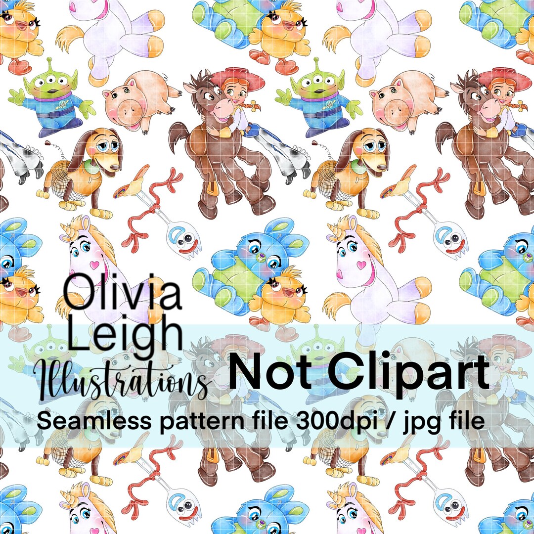 Cute Toy Repeat Seamless Pattern. Digital Paper. DIGITAL DOWNLOAD ...