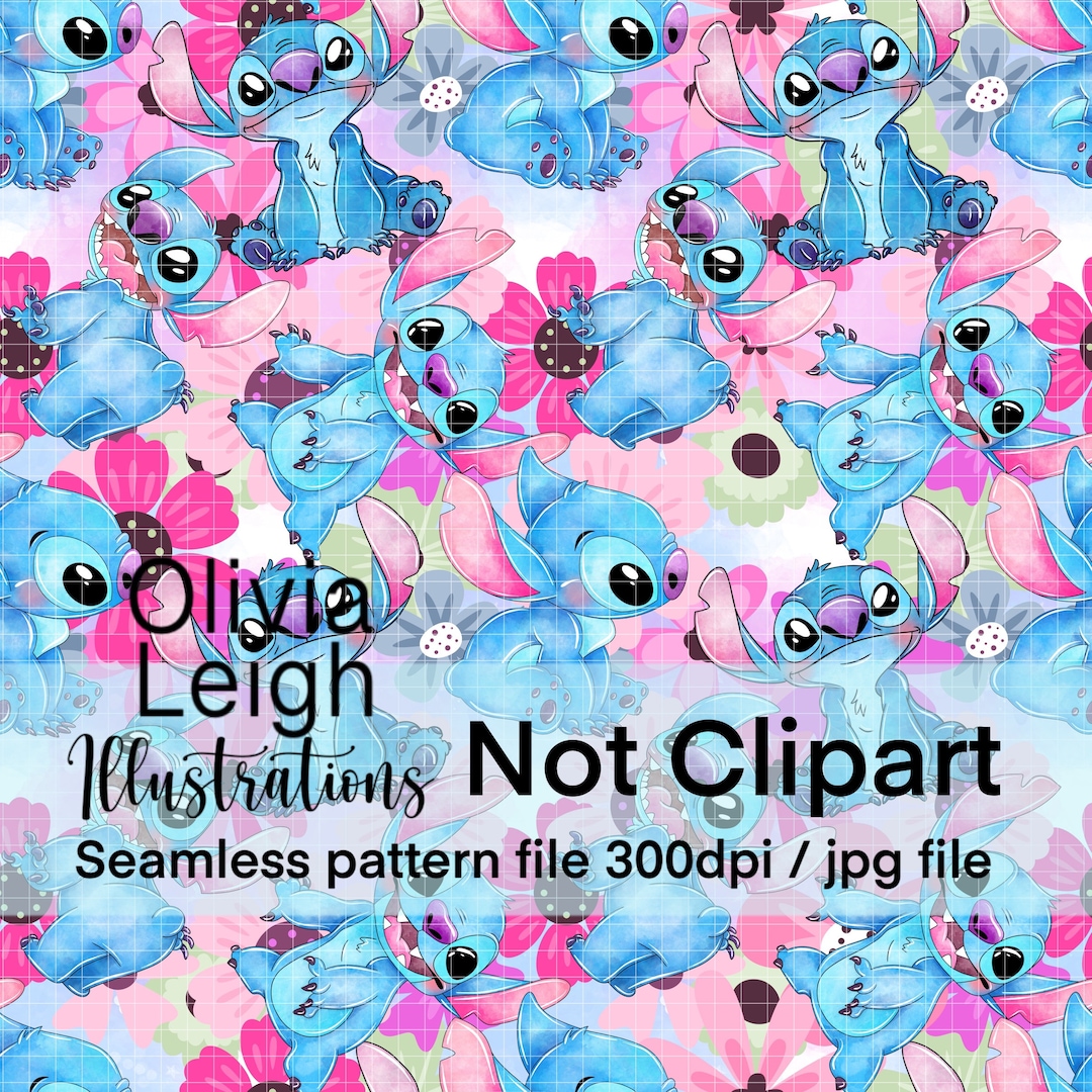 Cute Lilo and Stitch Seamless Pattern. Digital Paper. DIGITAL DOWNLOAD ...