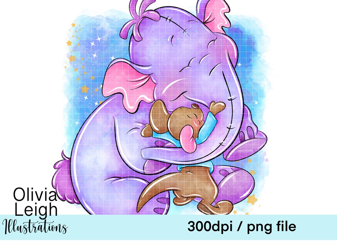 Winnie the Pooh, Heffalump Cute Clipart PNG Files Hand Drawn DIGITAL ...
