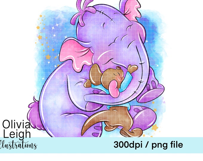 Winnie the Pooh, Heffalump Cute Clipart PNG Files Hand Drawn DIGITAL ...