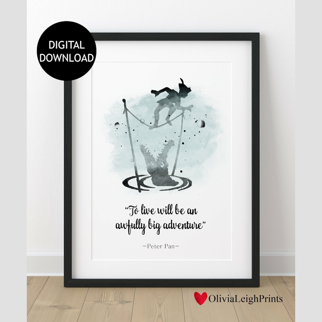Peter Pan Watercolour Word Art Quote Print-wall Art-gift-nursery ...