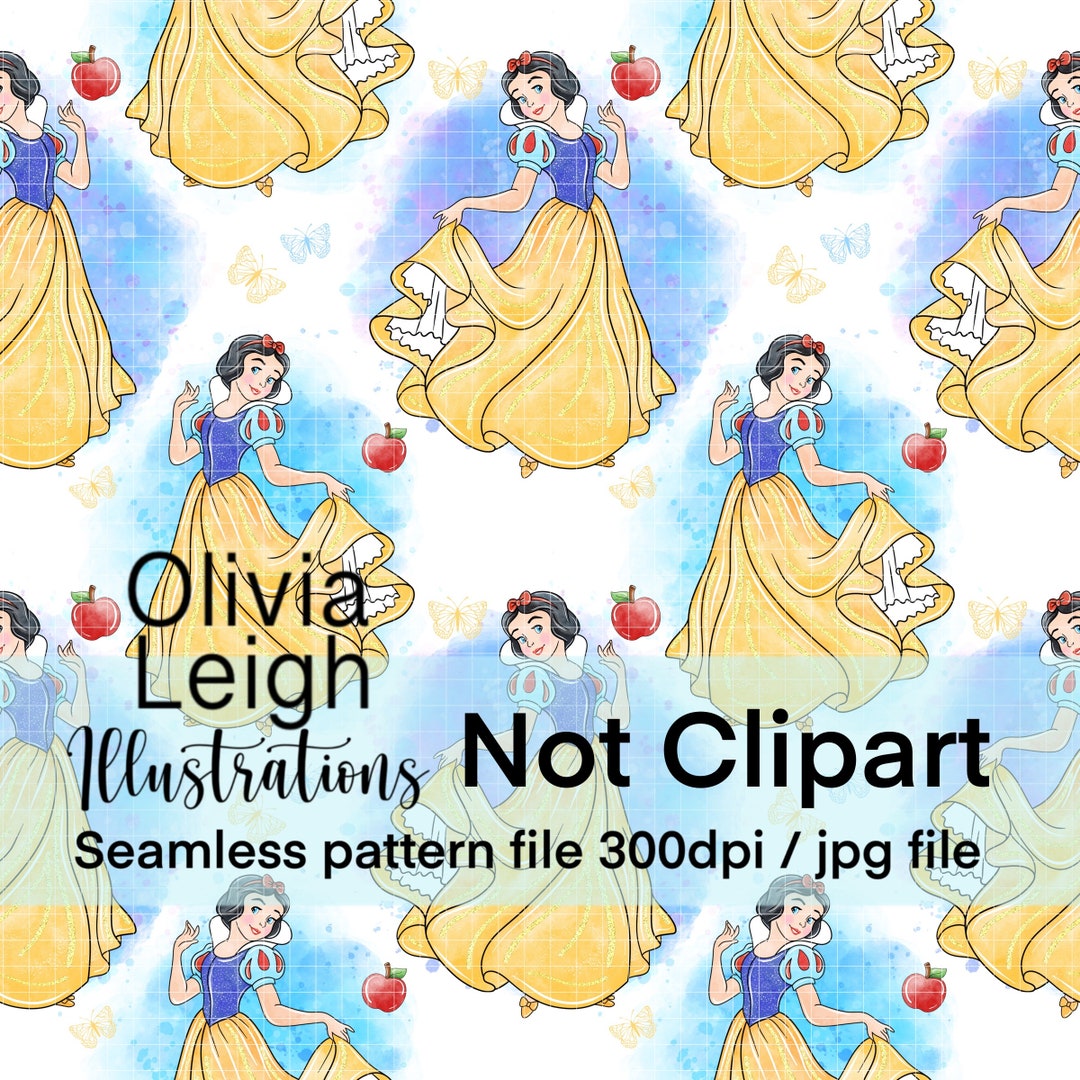 Cute Princess Snow White Seamless Pattern. Digital Paper. DIGITAL ...