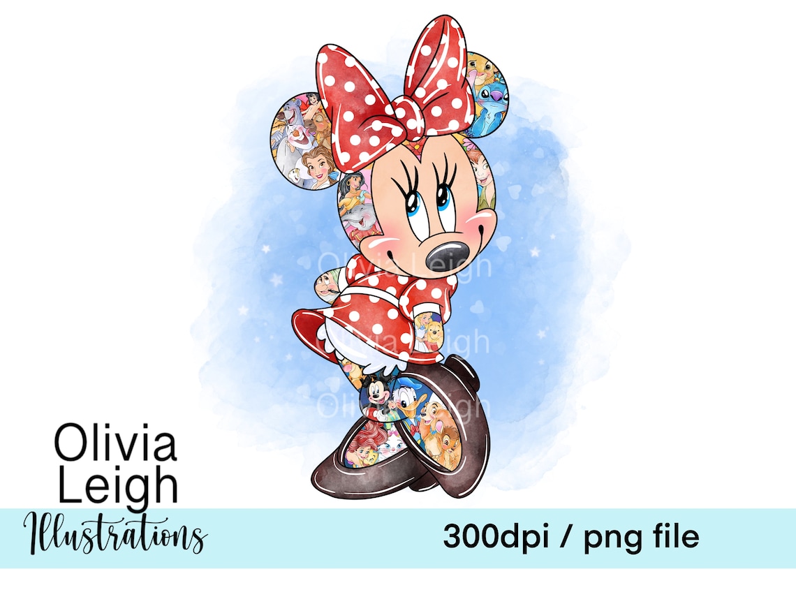 Minnie Cute Collage Print Clipart PNG Files DIGITAL DOWNLOAD Childrens ...