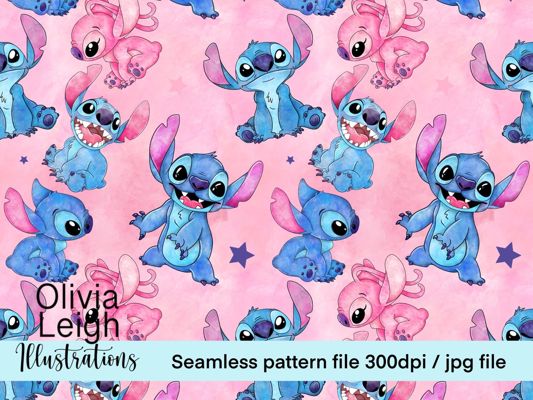 Cute Stitch and Angel Seamless Pattern. Digital Paper. DIGITAL - Etsy