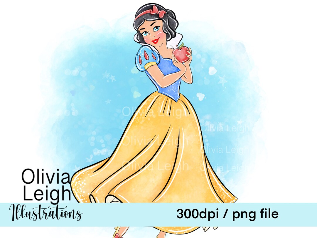 Princess Snow White Cute Clipart PNG Files DIGITAL DOWNLOAD Sublimation ...