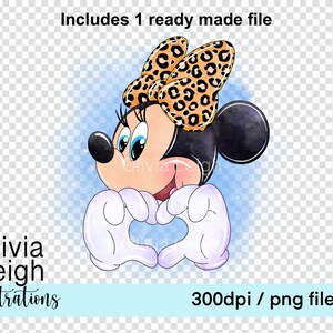 Minnie Cute Leopard Print Clipart PNG Files DIGITAL DOWNLOAD Childrens ...