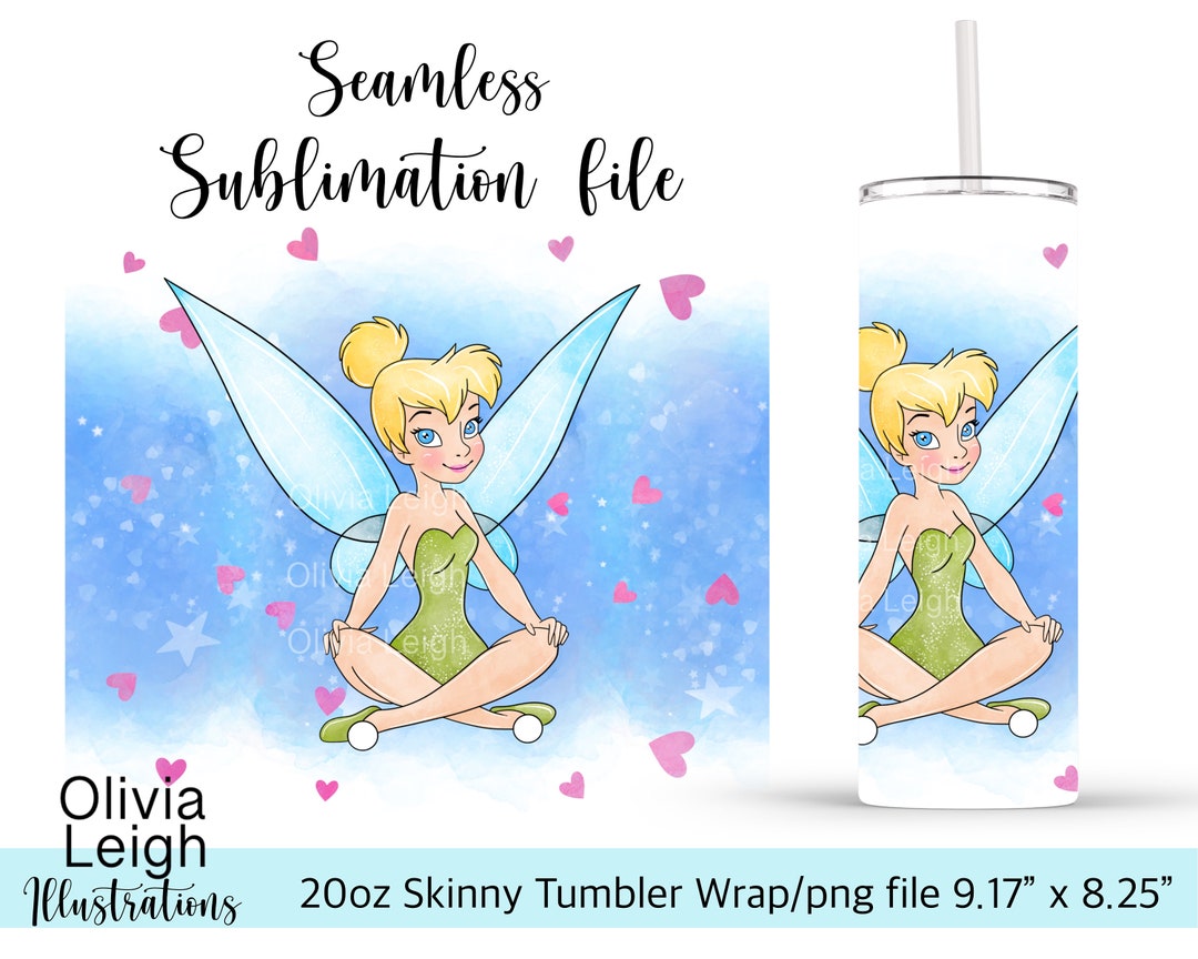 Princess Tinkerbell Sublimation Design Wrap PNG File DIGITAL DOWNLOAD ...