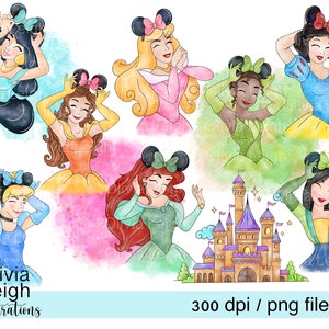 Set of Cute Princess Clipart PNG Files DIGITAL DOWNLOAD - Etsy