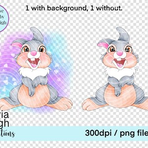 Cute Bambi, Thumper, Clipart Sublimation PNG Files DIGITAL DOWNLOAD ...