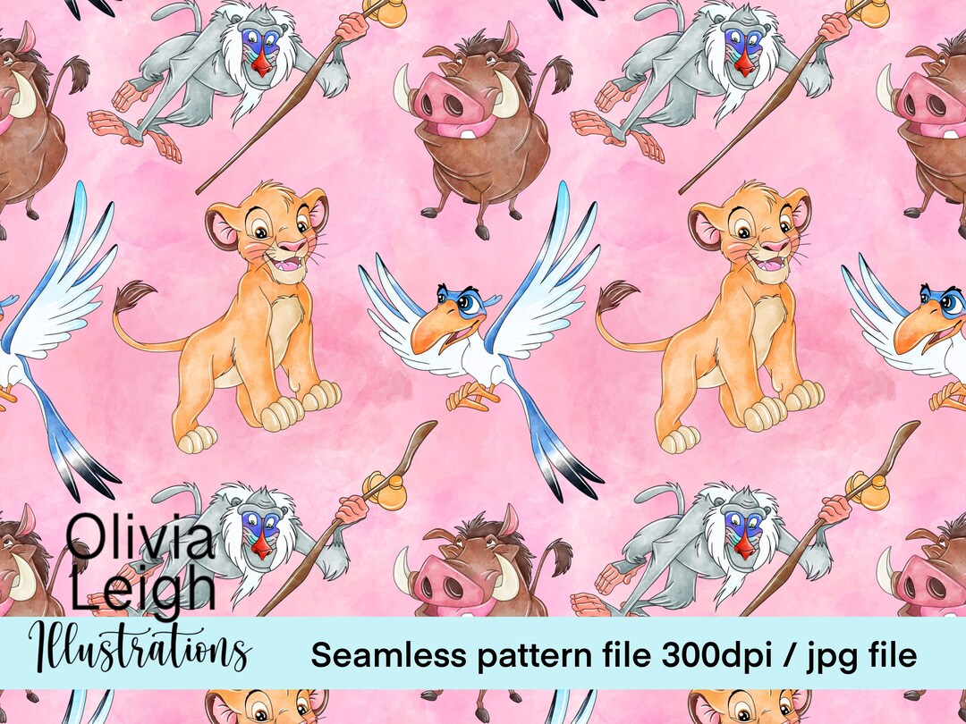 The Lion King Seamless Pattern. Digital Paper. DIGITAL - Etsy