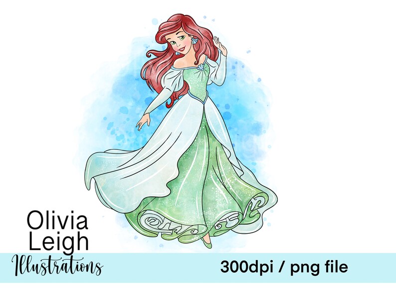 Princess Ariel Cute Clipart PNG Files DIGITAL DOWNLOAD - Etsy
