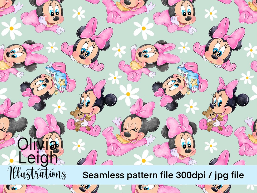 Baby Minnie Mouse Toddler Seamless Repeat Pattern. Digital - Etsy