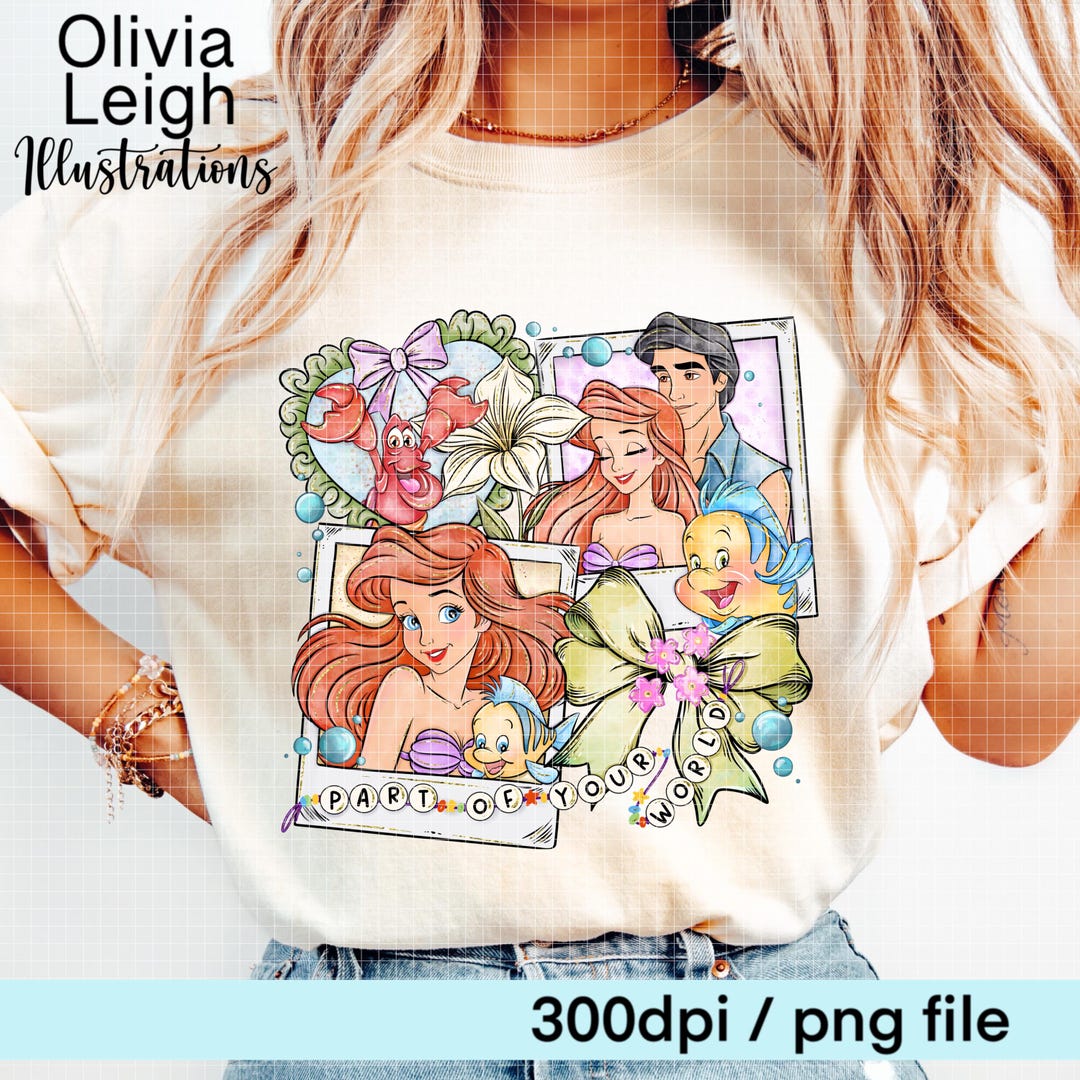 Princesa Ariel, La Sirenita, Marco de fotos PNG con lazo, Diseño de ...