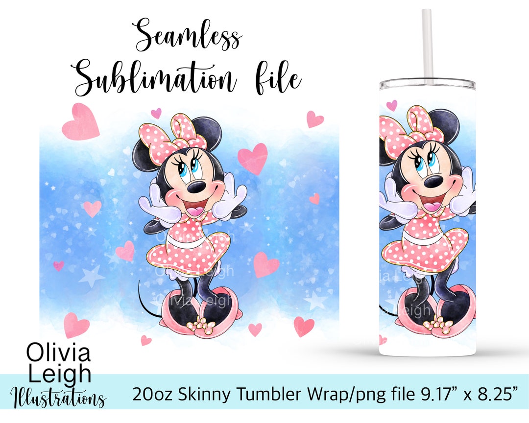 Minnie Mouse Sublimation Design Wrap PNG File DIGITAL DOWNLOAD 20oz ...
